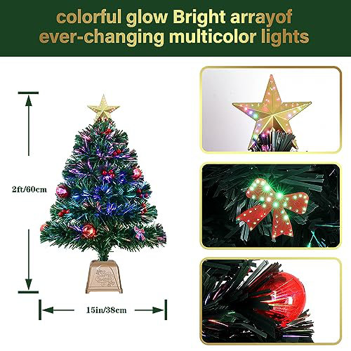 The Holiday Aisle® 24inch Green Fiber Optic Christmas Tree | Wayfair